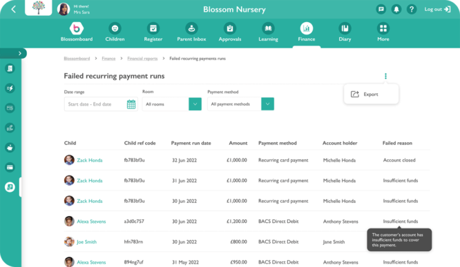 Recurring Card Payments and mobile payment reporting - Blossom Educational