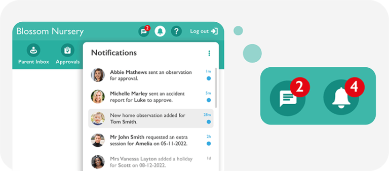 Blossom's In-app notifications - Blossom Educational